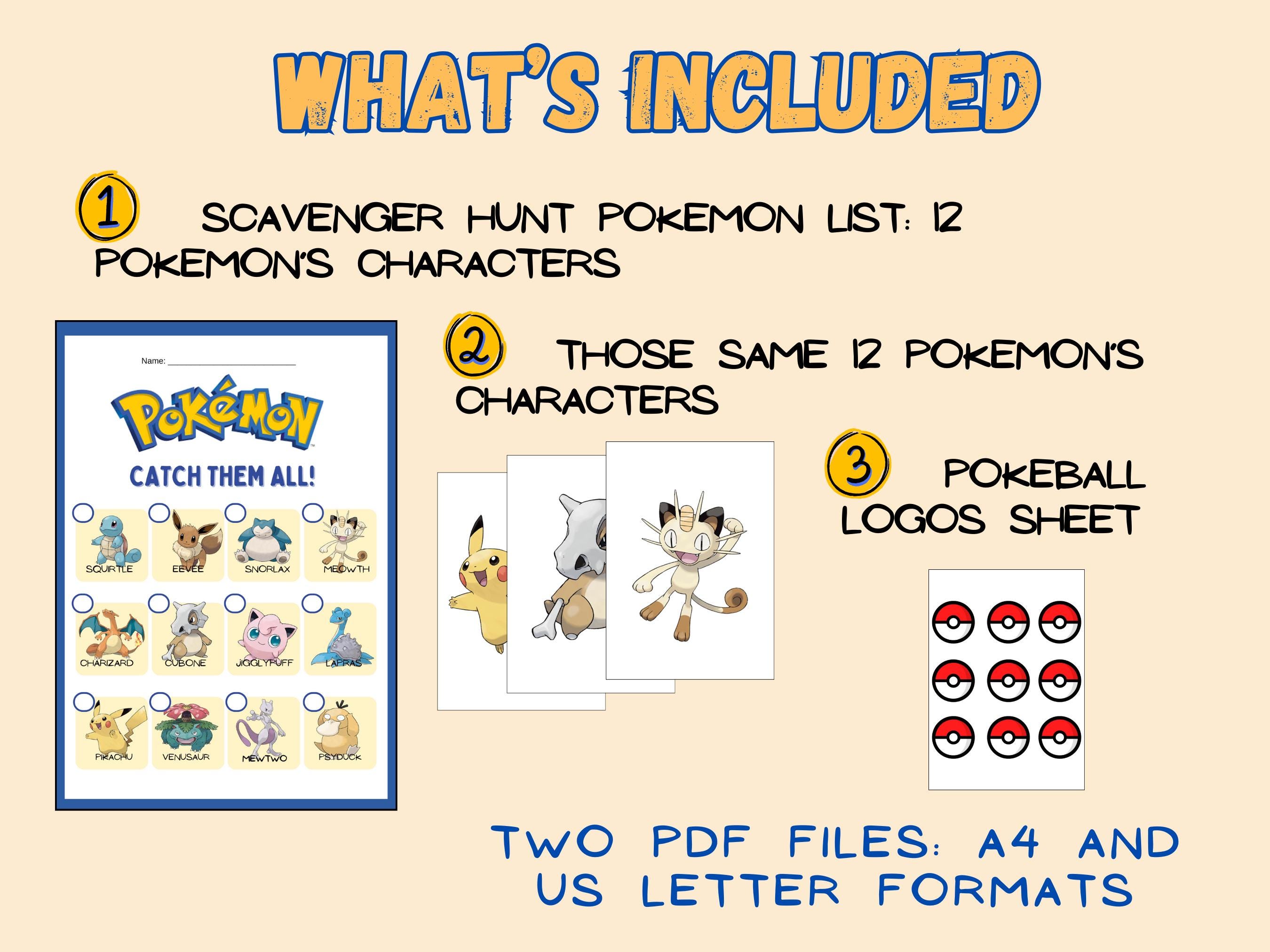Pokemon Scavenger Hunt Activity Pack - Etsy
