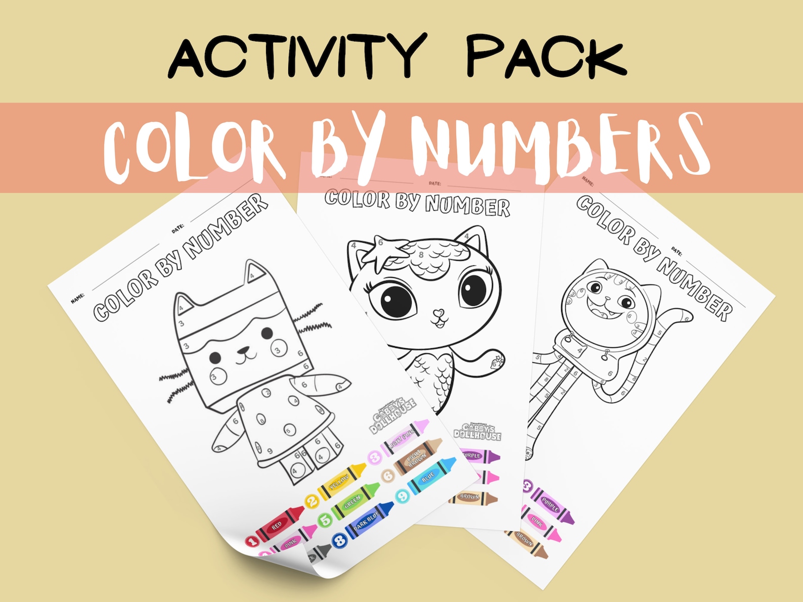Color by Numbers With Gabby Cats! - Etsy