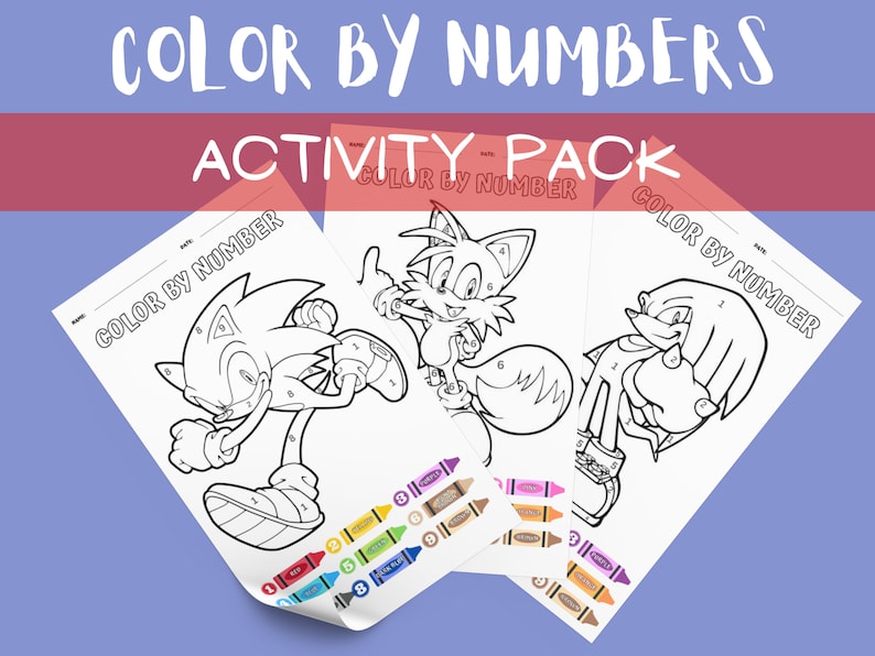 Color by Numbers With Sonic and His Friends - Etsy
