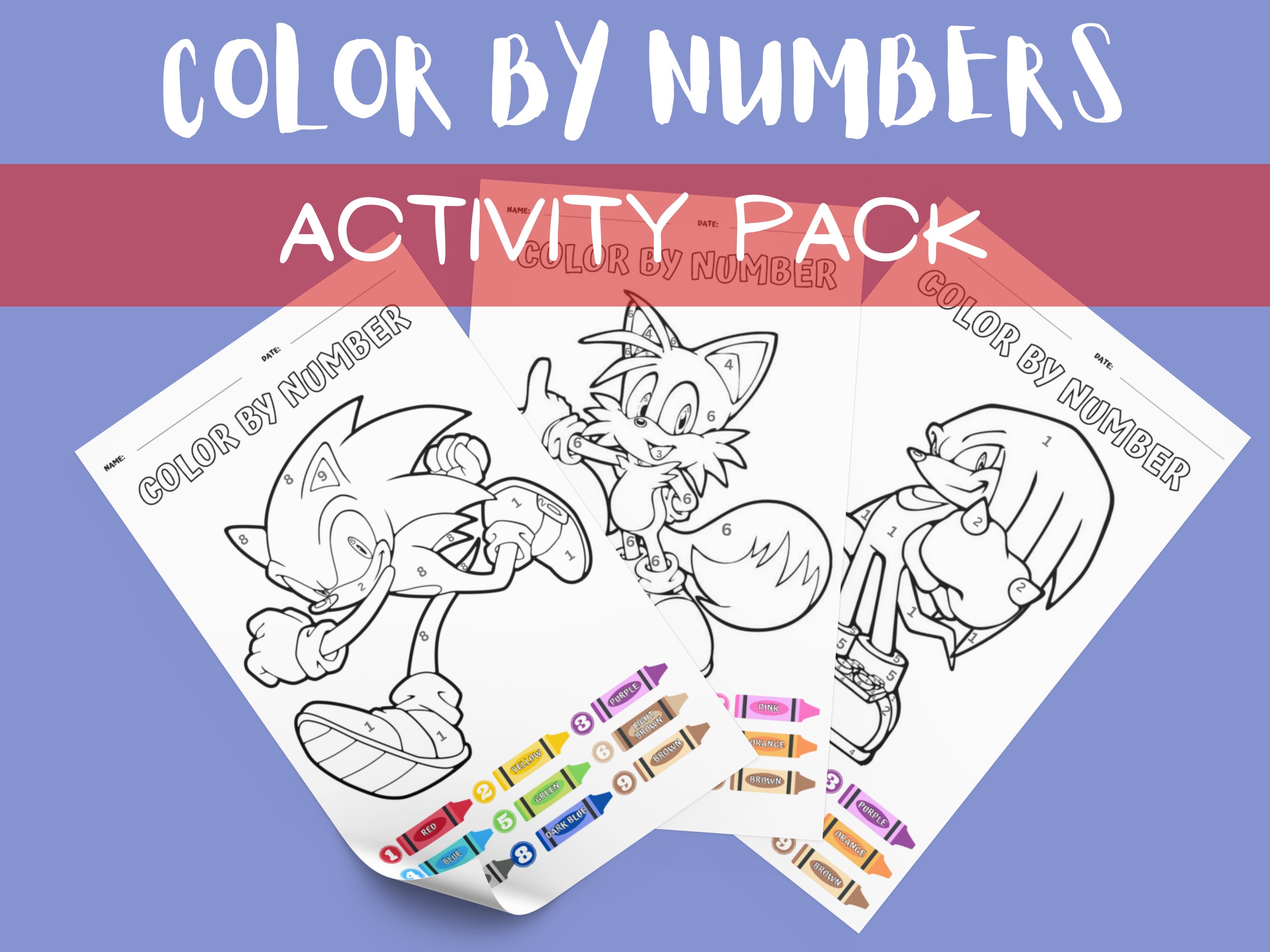 Color by Numbers With Sonic and His Friends - Etsy