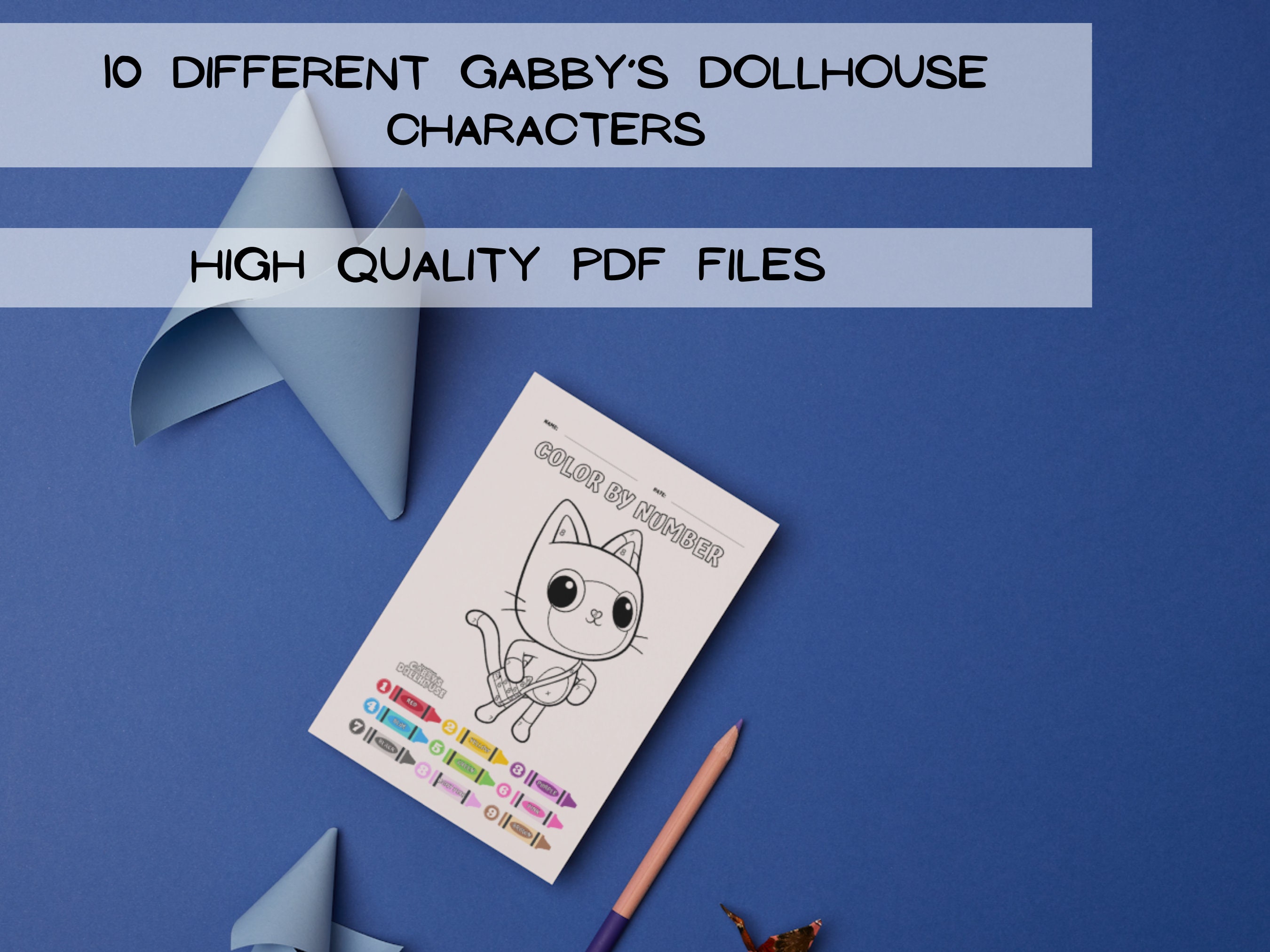 Color by Numbers With Gabby Cats! - Etsy
