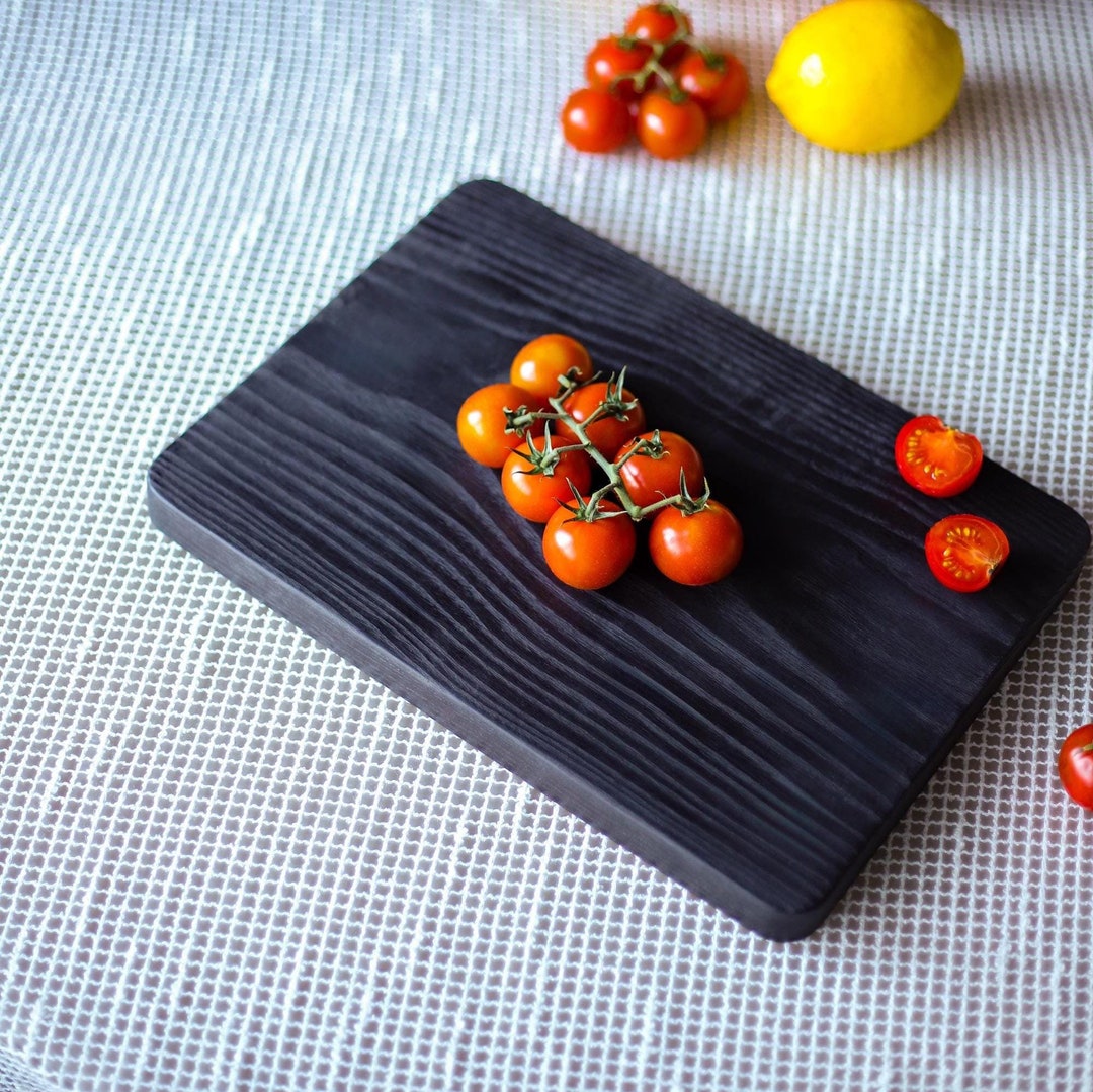 Yakisugi Black Cutting Board, Japanese Handmade Chopping Board, Rustic ...