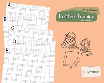 26 ABC Phonics Tracing Cards, Handwriting Practice Worksheet, Alphabet ...