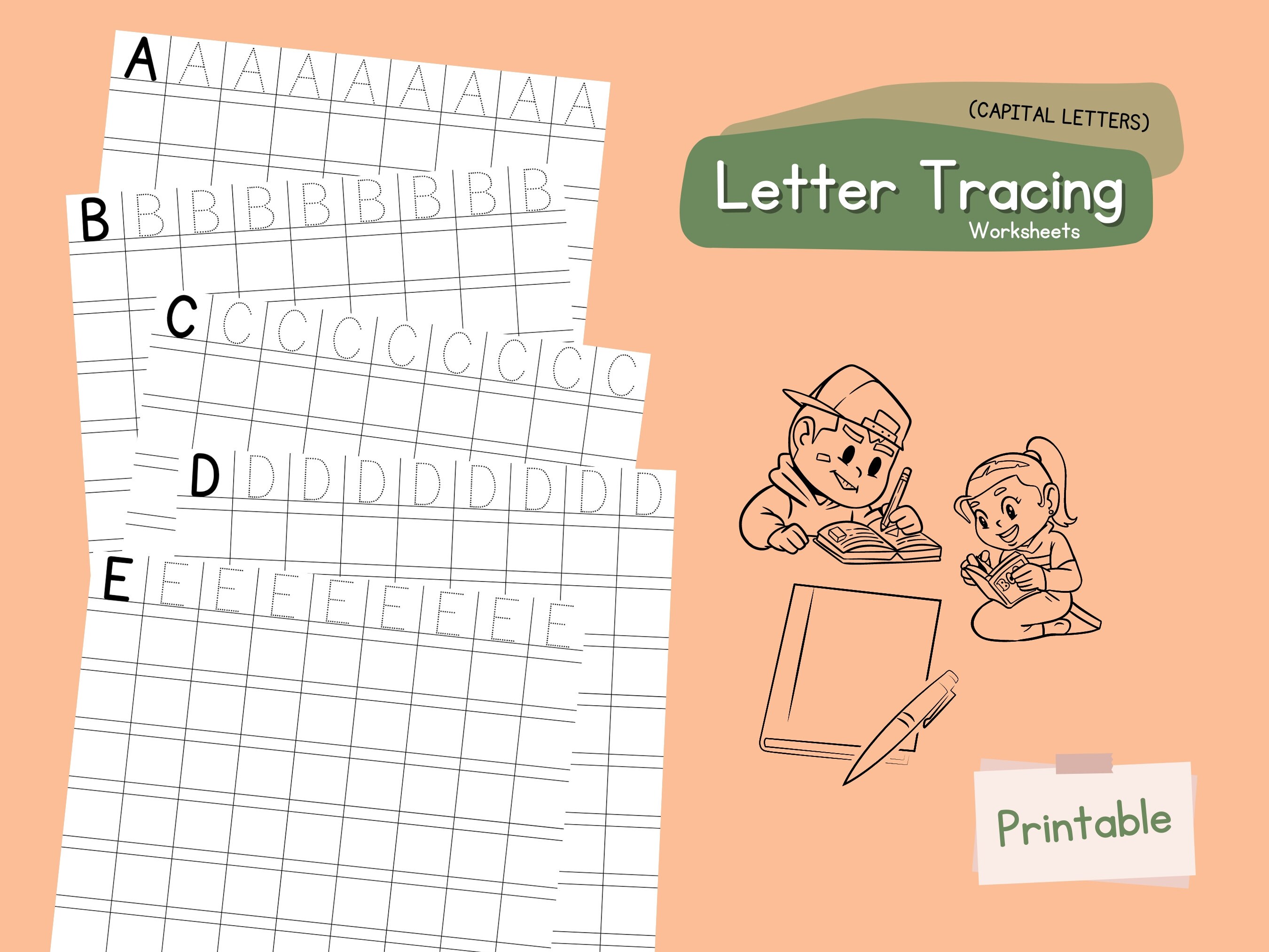 Handwriting Practice Sheet, Alphabet Writing Practice, ABC Letter ...