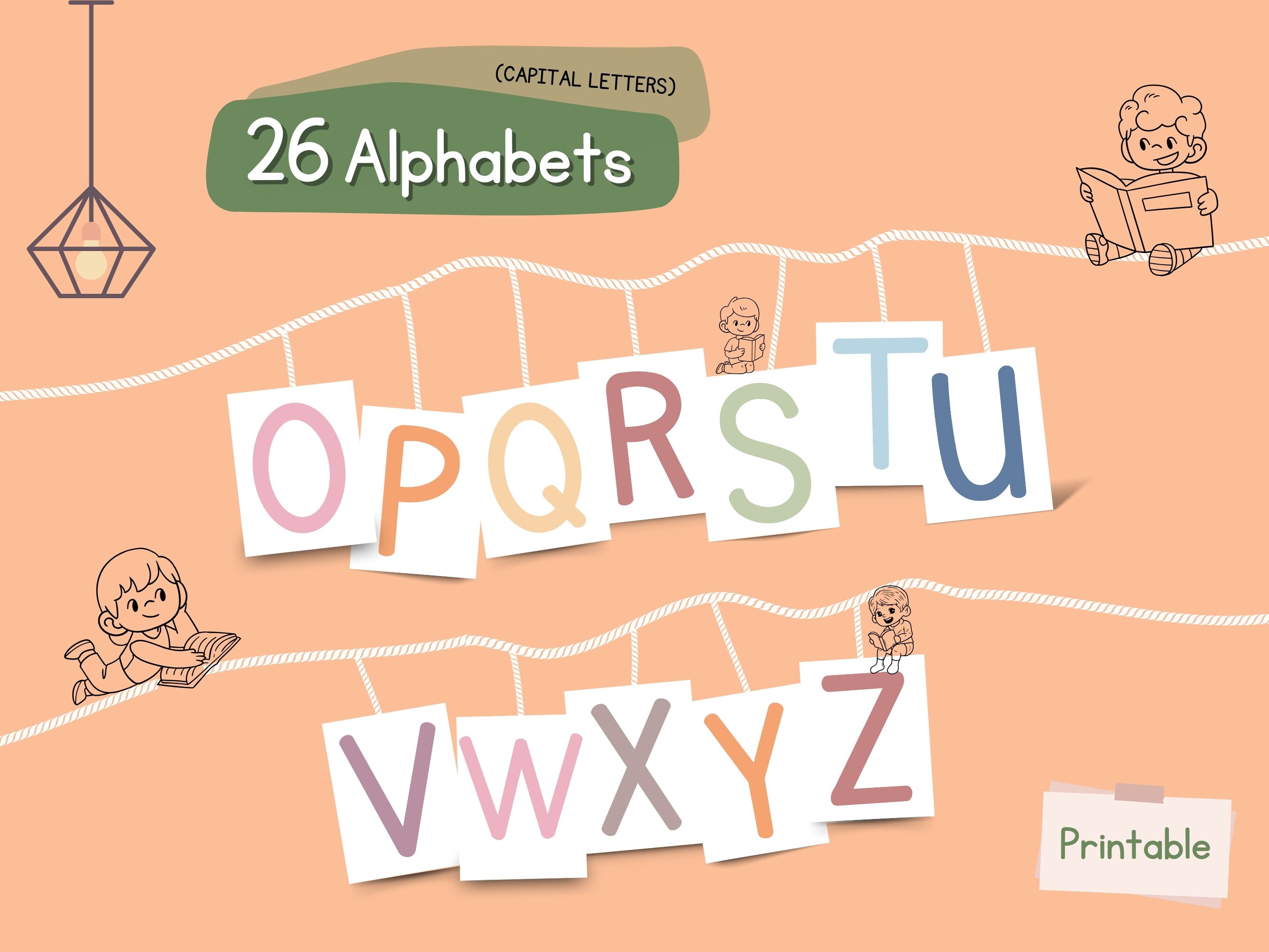 ABC Flashcards A to Z Educational Cards Alphabet Flashcards for Kids ...