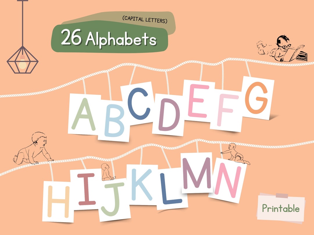 ABC Flashcards A to Z Educational Cards Alphabet Flashcards for Kids ...