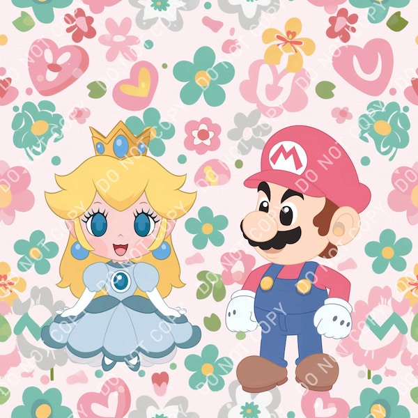 Princess Peach Pattern Fabric - Etsy