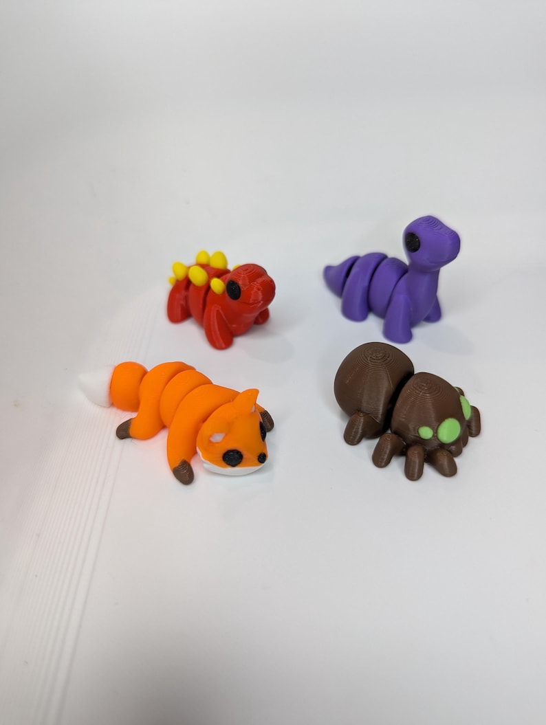 3D Printed Mini Animal Fidgets, Pocket Pals, Articulating, Desk Pals or ...