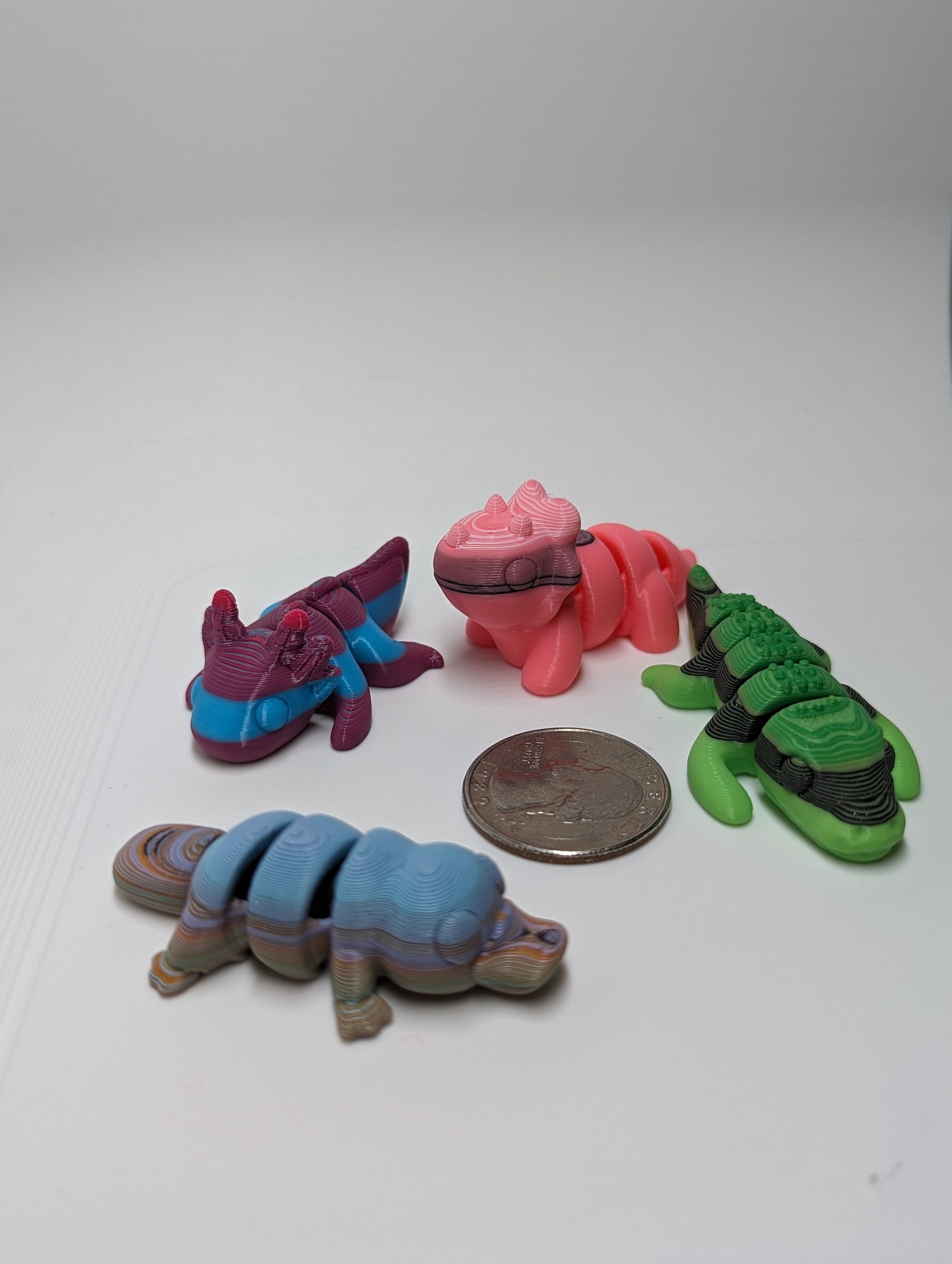 3D Printed Mini Animal Fidgets, Pocket Pals, Articulating, Desk Pals or ...