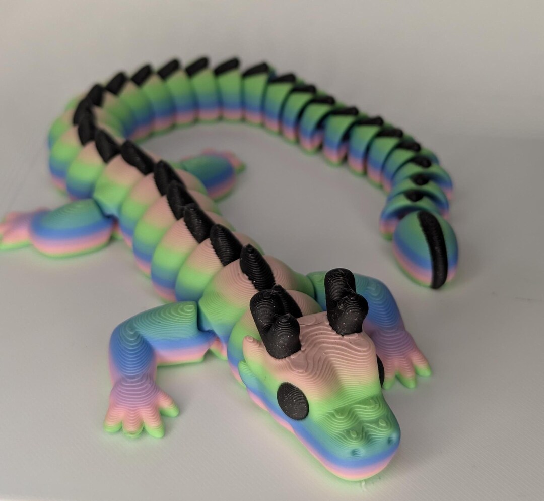 ZOU3D Dragon - 3D Printed Articulating Fidget Dragon- 10.5" Long - Etsy