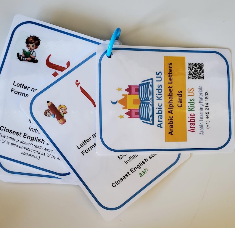 Arabic Alphabet Laminated Flash Cards: Tajweed Quran Learning ...