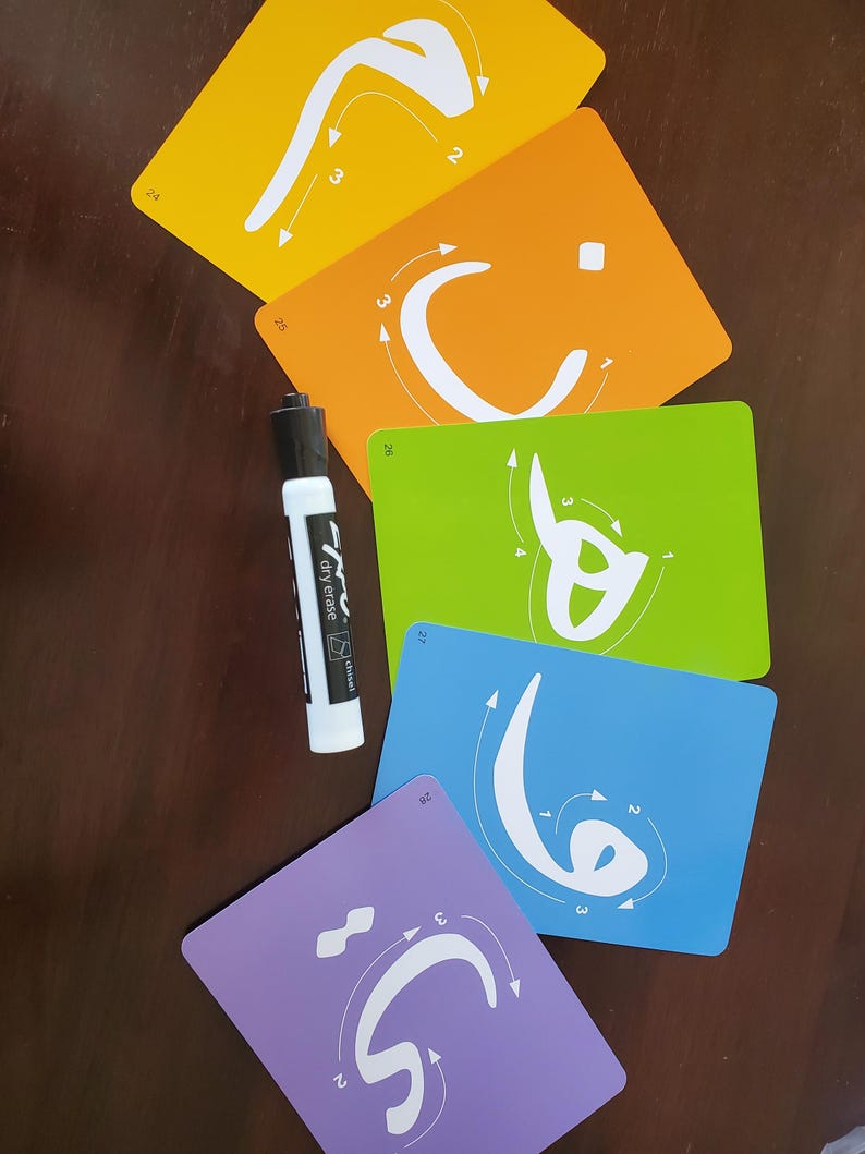 Arabic Alphabet Flash Cards: Printable Learning Cards - Etsy