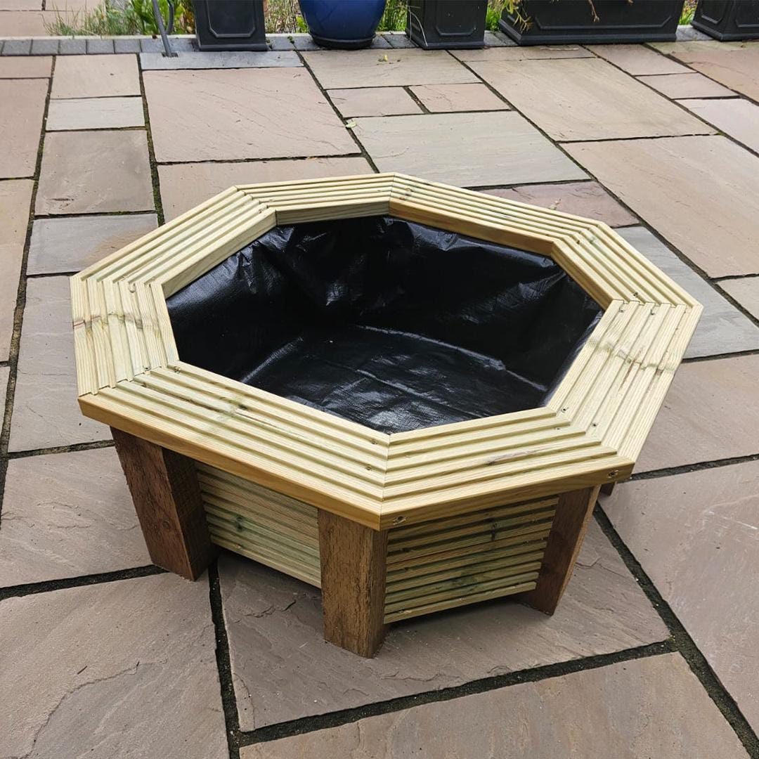 Handmade Raised Wooden Octagonal Garden Pond - 80x80x31cm - Etsy UK