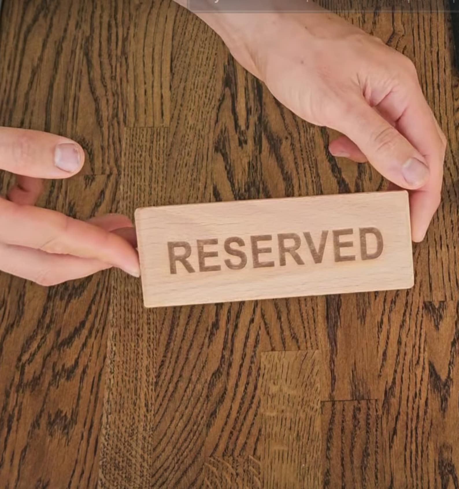 Wooden Reserved Table Sign, Rustic Restaurant Reservation Sign ...