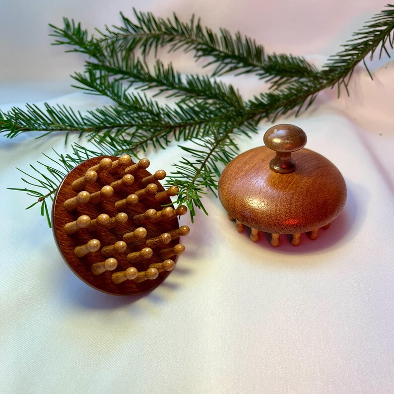 Wooden Handheld Massage Tool Circular Massager for Head and Body ...