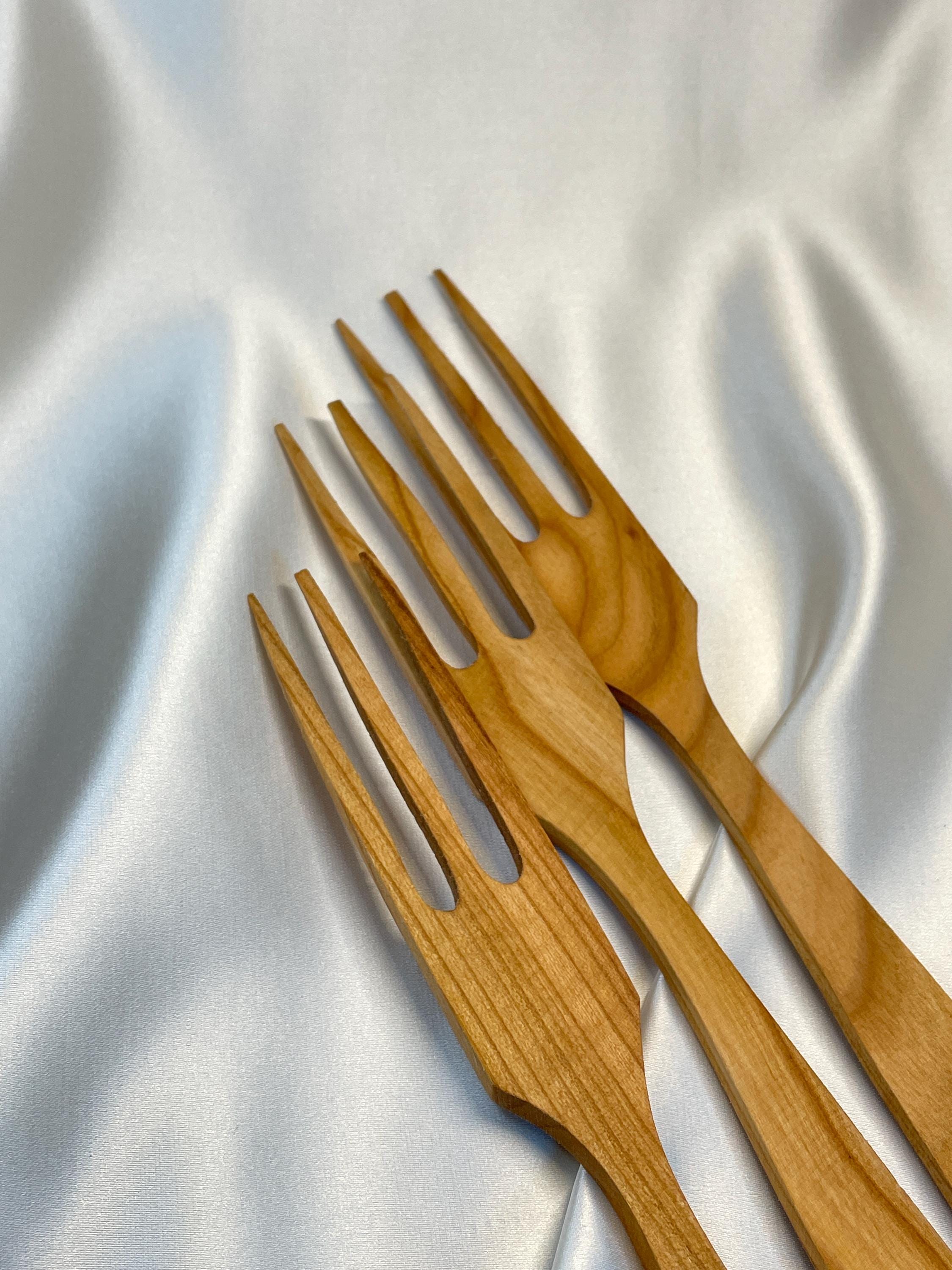 Wooden Fork Barbecue Fork Steak Fork Three-pronged Wooden Utensil ...