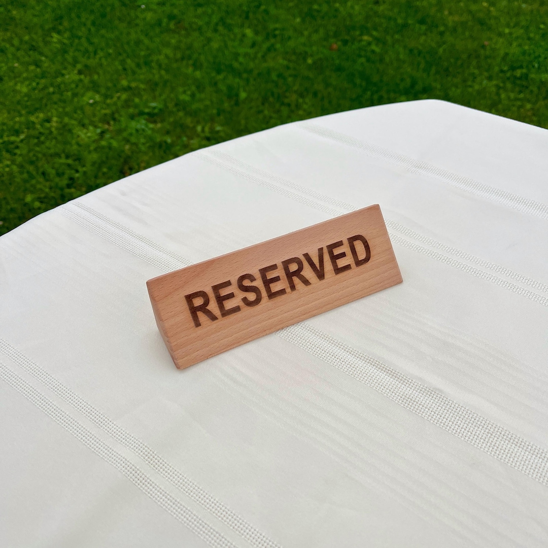 Wooden Reserved Table Sign, Engraved Table Marker, Ash Wood Reservation ...