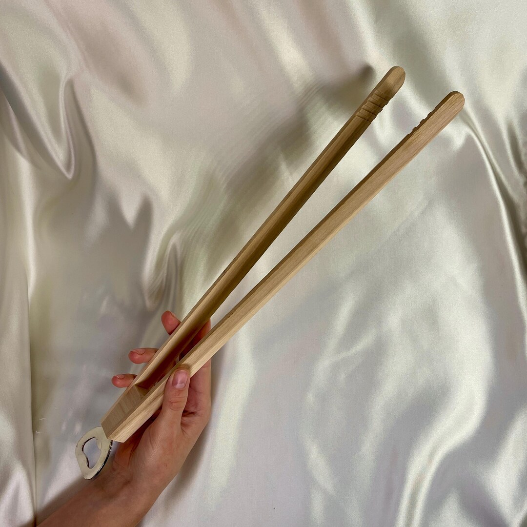 Wooden Kitchen Tongs With Bottle Opener | BBQ, Steak, and Grill ...