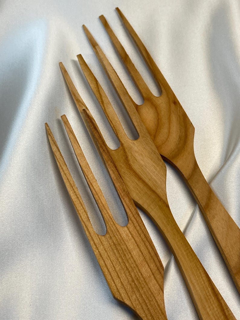 Wooden Fork Barbecue Fork Steak Fork Three-pronged Wooden Utensil ...