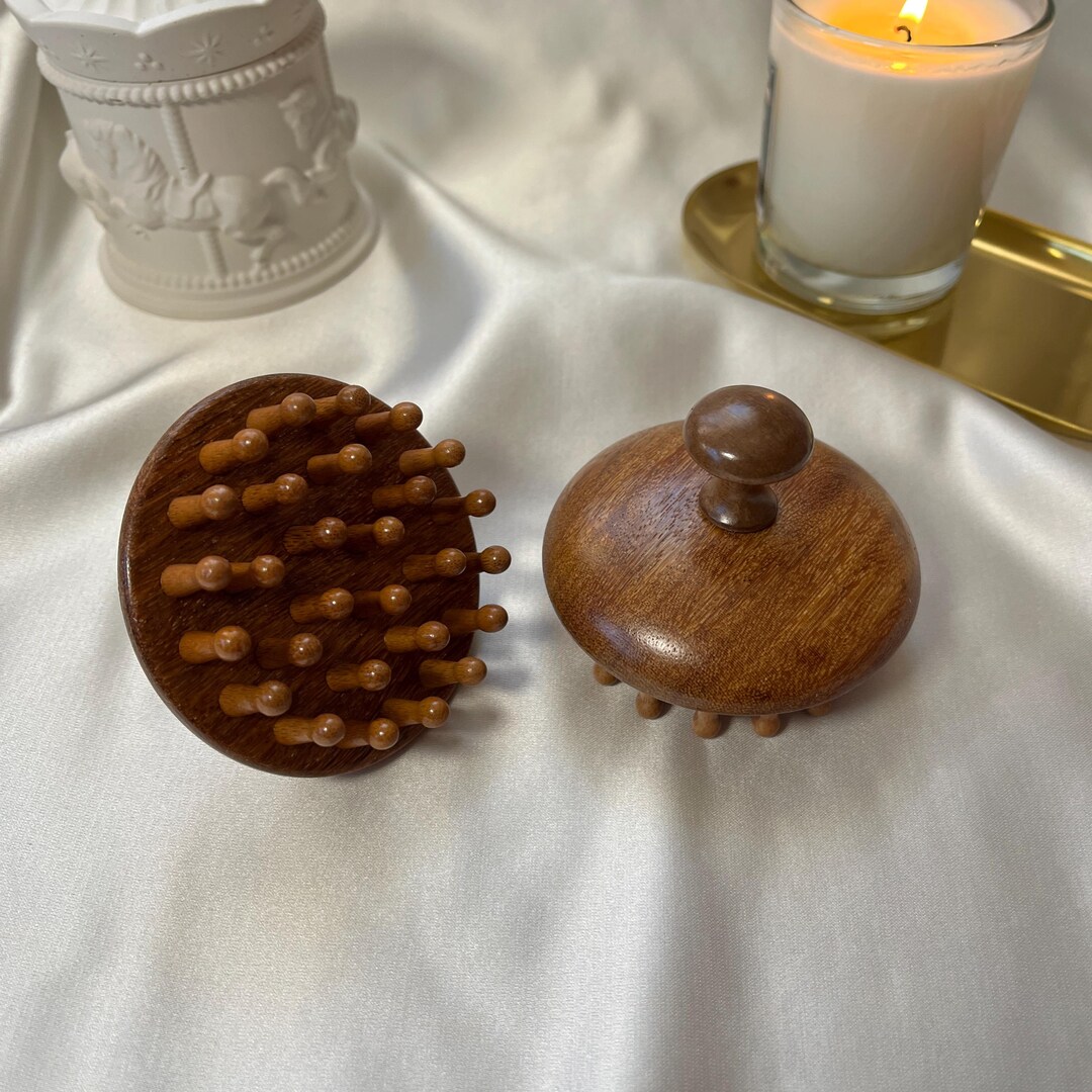 Wooden Handheld Massage Tool, Circular Massager for Head and Body ...