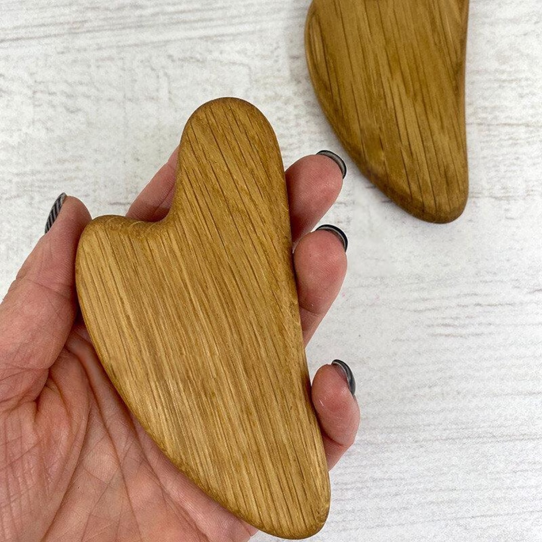 Oak Wood Gua Sha Tool | Facial Massage Scraper | Natural Face Lifting ...