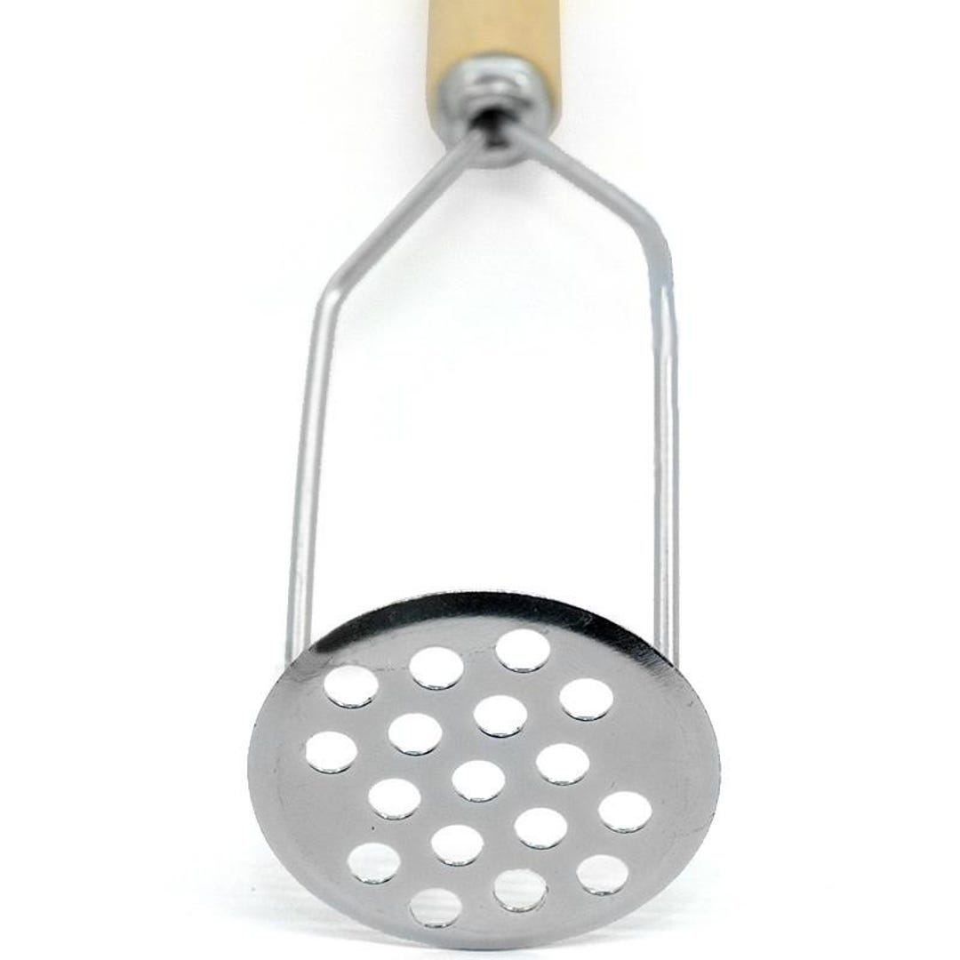 Potato Masher With Holes Stainless Steel Masher With Wooden Handle ...