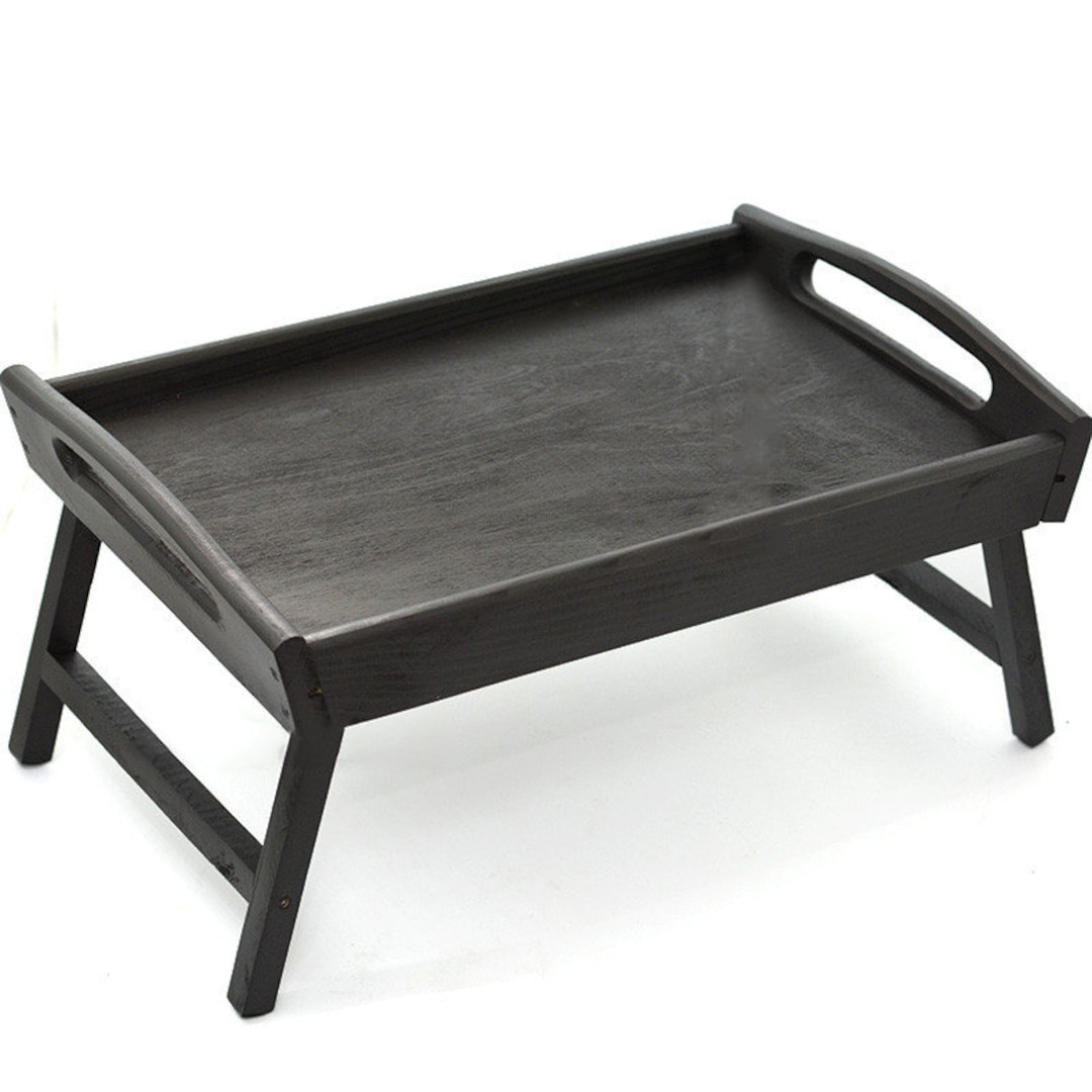 Wooden Bed Tray Table With Foldable Legs | Breakfast Tray in Bed ...