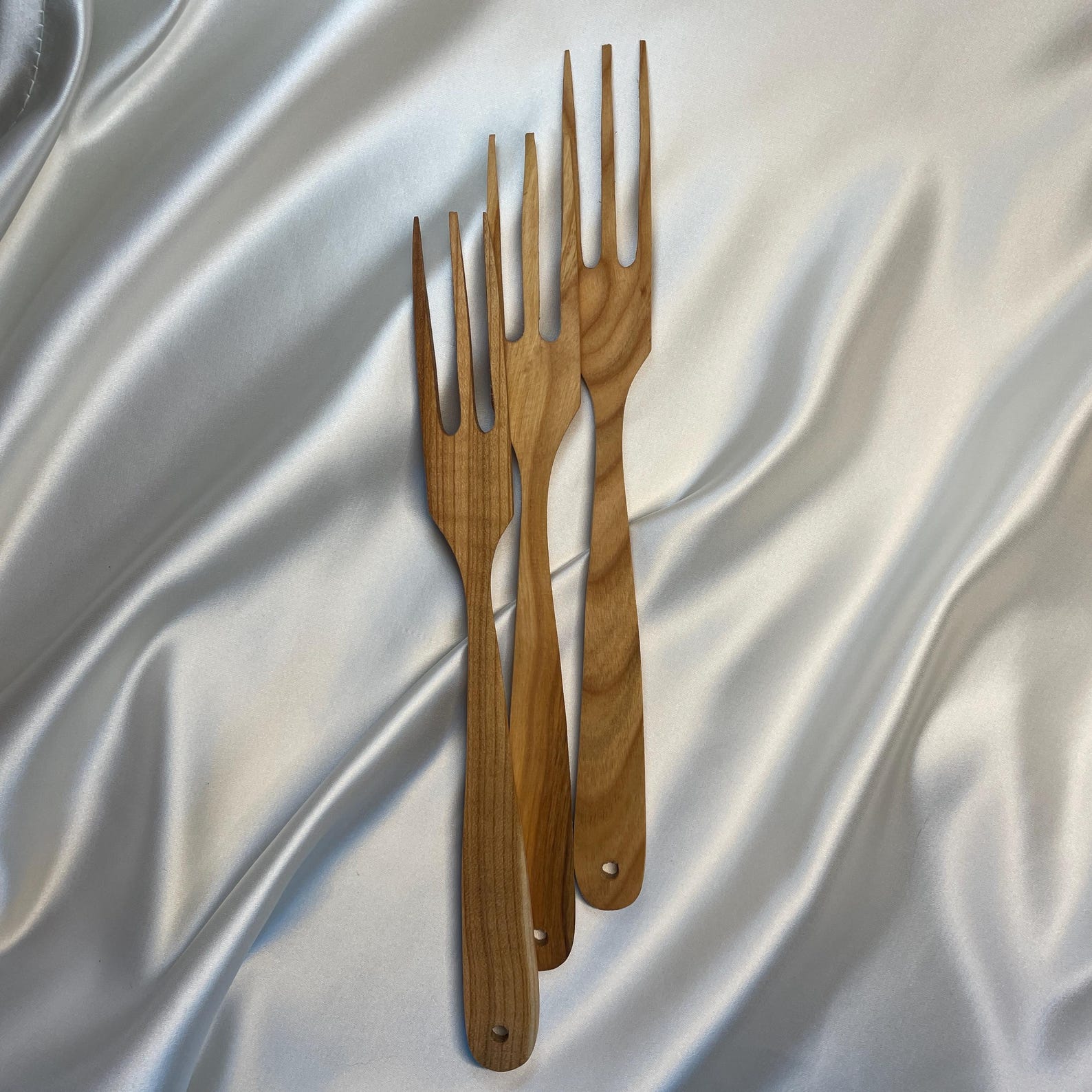 Wooden Fork Barbecue Fork Steak Fork Three-pronged Wooden Utensil ...