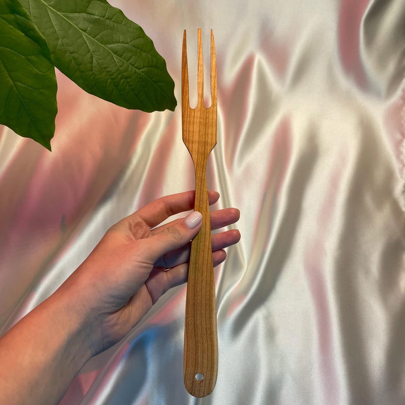 Wooden Fork Barbecue Fork Steak Fork Three-pronged Wooden Utensil ...