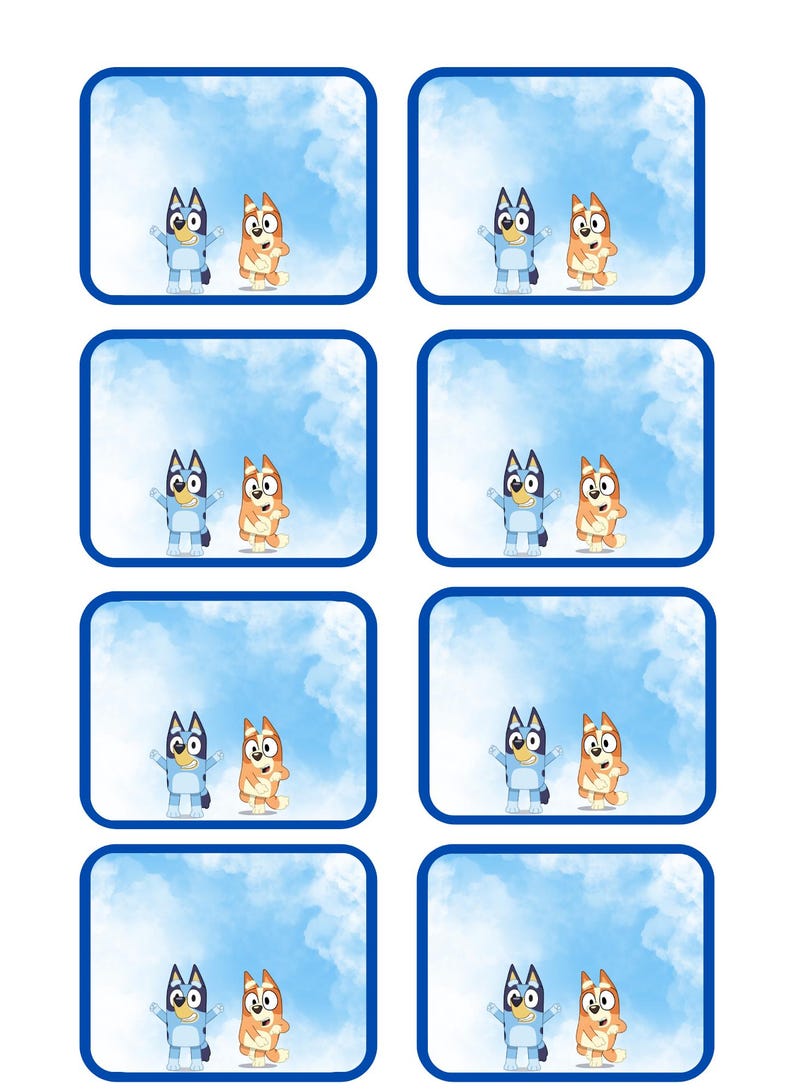 Bluey-inspired Food Labels | Printable Party Tags - Etsy