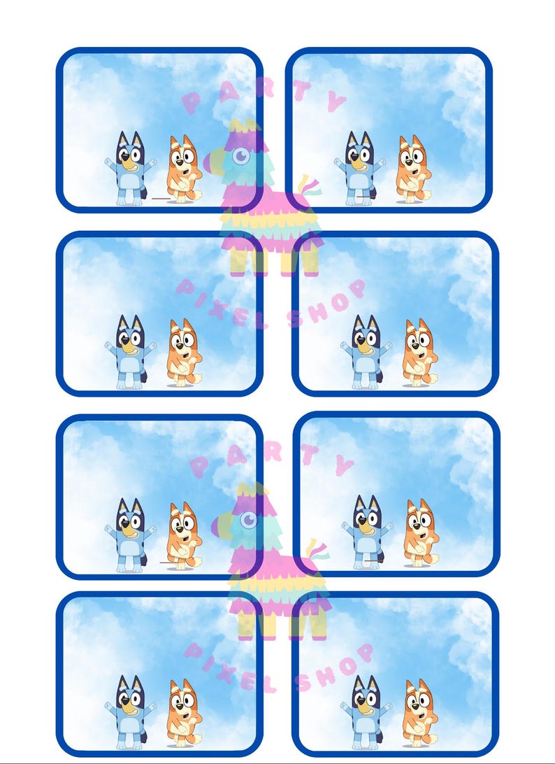 Bluey-inspired Food Labels | Printable Party Tags - Etsy