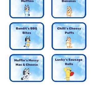 Bluey-inspired Food Labels | Printable Party Tags - Etsy