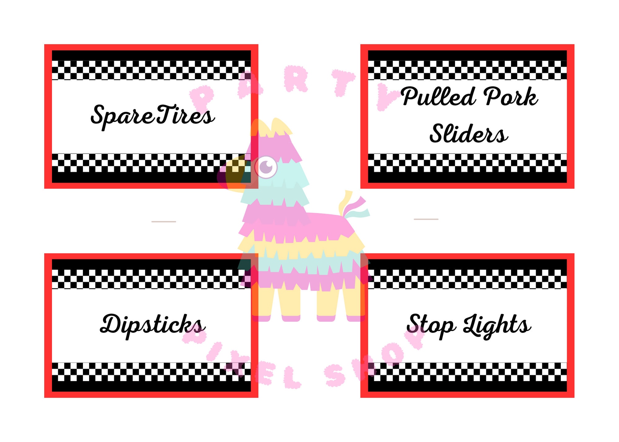 Editable Car Theme Labels, Race Car Birthday Party, Food Labels ...