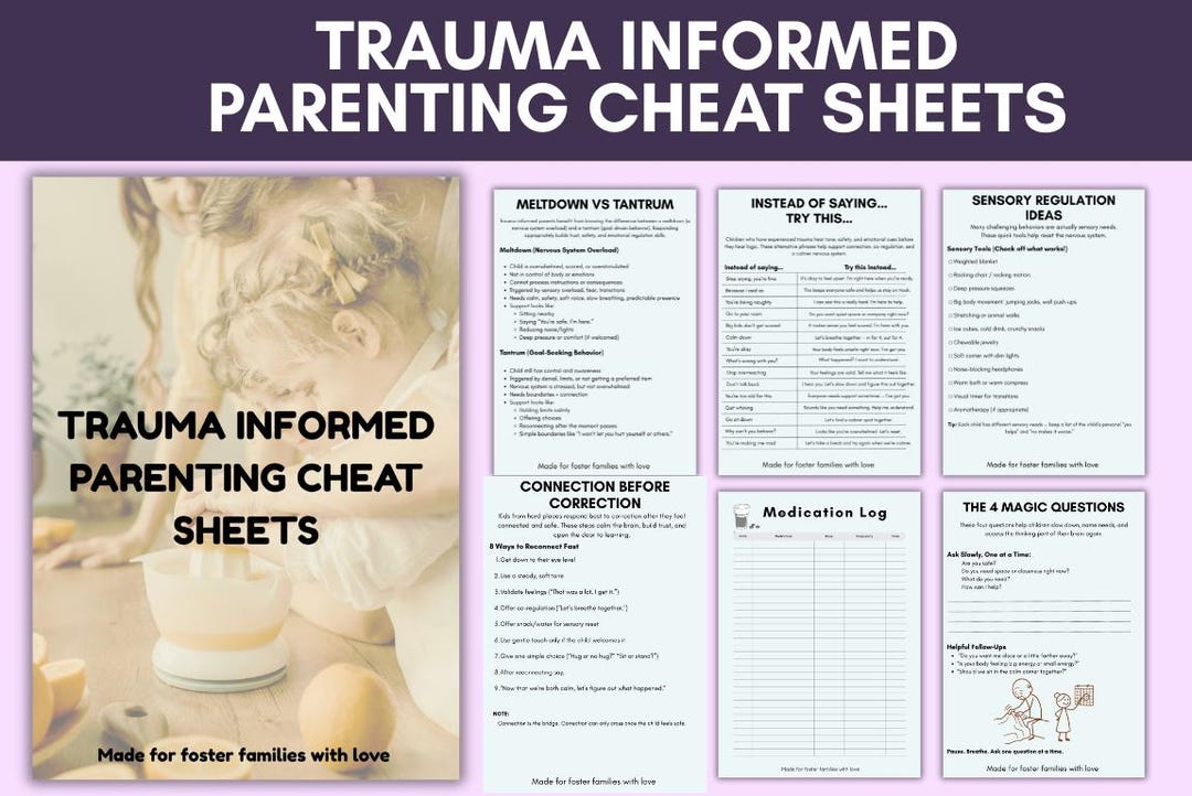 Trauma-informed Parenting Cheat Sheets | Gentle Parenting Guide ...