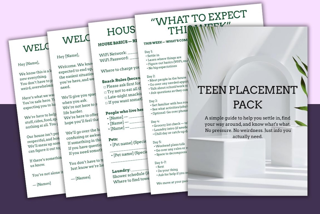 Teen Placement Printable Forms & Worksheets (digital Download) - Etsy ...
