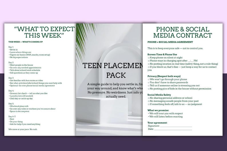 Teen Placement Printable Forms & Worksheets (digital Download) - Etsy ...