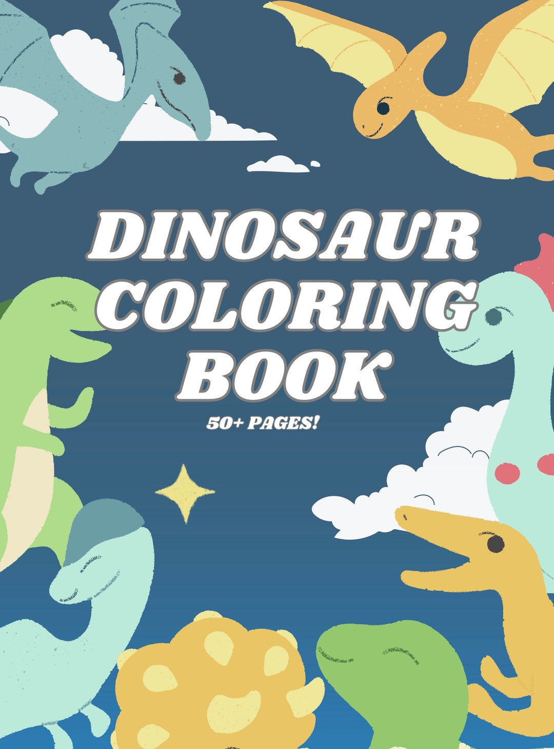 Dinosaur Coloring Book - Etsy