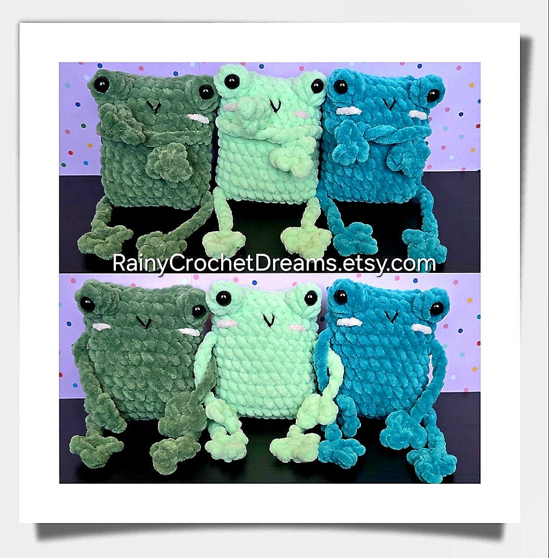Crochet Frog, Chunky Leggy Frogs, Frog Plushie, Frog Amigurumi, Frog ...