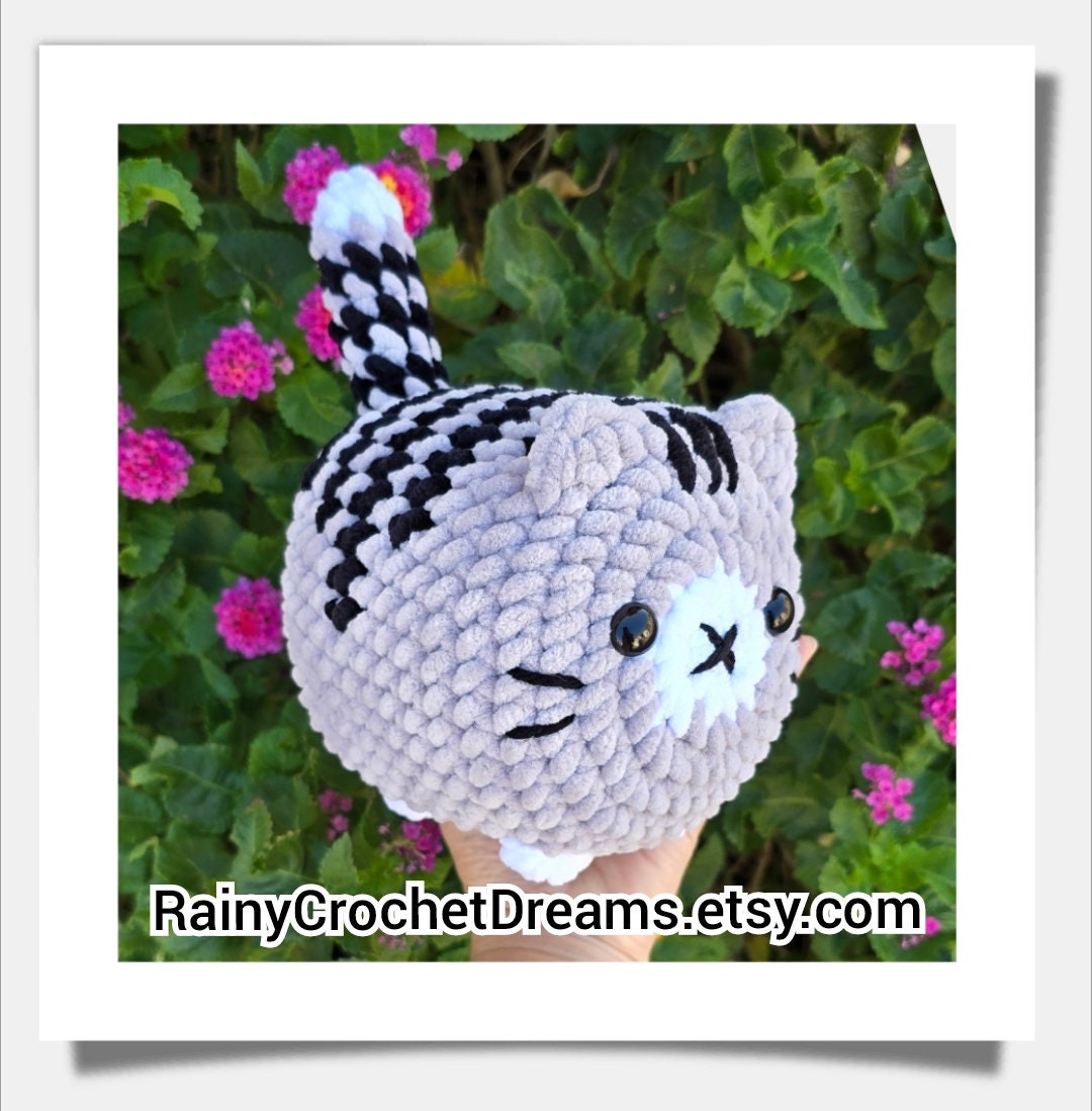 Loaf Cat chi, Gray Tabby, Crochet Cat, Cat Stuffed Animal, Amigurumi ...