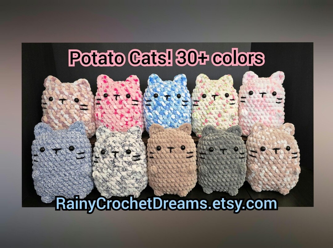 Cat, POTATO CATS, Crochet Cat, Cat Amigurumi, Cat Plushie, Cat Stuffed ...