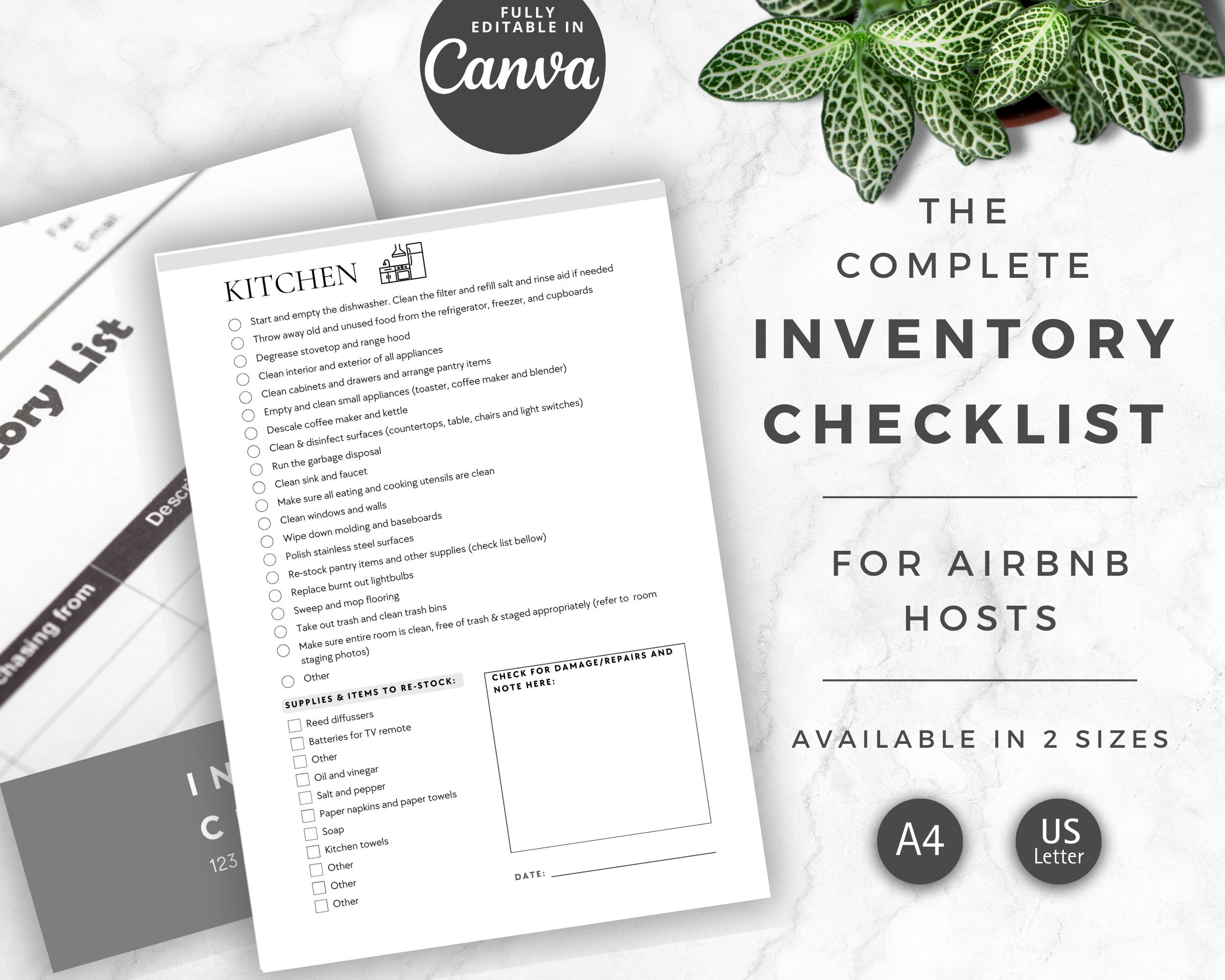 The Complete Airbnb Inventory Checklist, Canva Editable Inventory ...