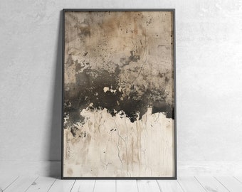 Wabi Sabi Abstract Painting, Abstract Oil Painting, Beige Print Wall ...