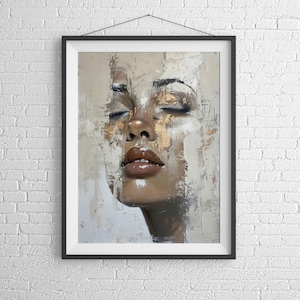 Oil Abstract Face Painting, Woman Face Artwork, Abstract Lady Painting ...