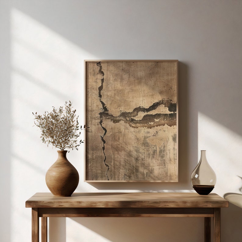 Japandi Wabi Sabi Wall Art Print in Earthy Tones, Digital Download - Etsy