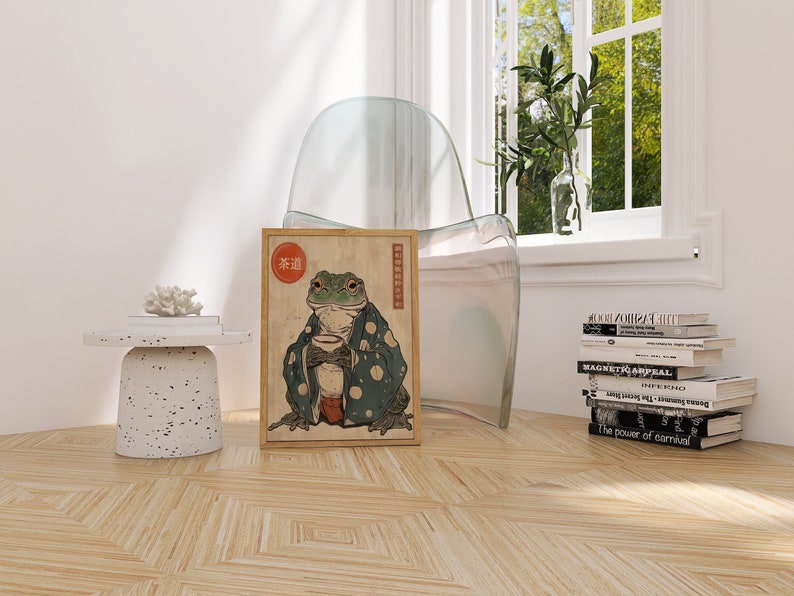 Tea Ceremony Print, Japanese Frog Art, Vintage Frog Poster, Tea Time ...