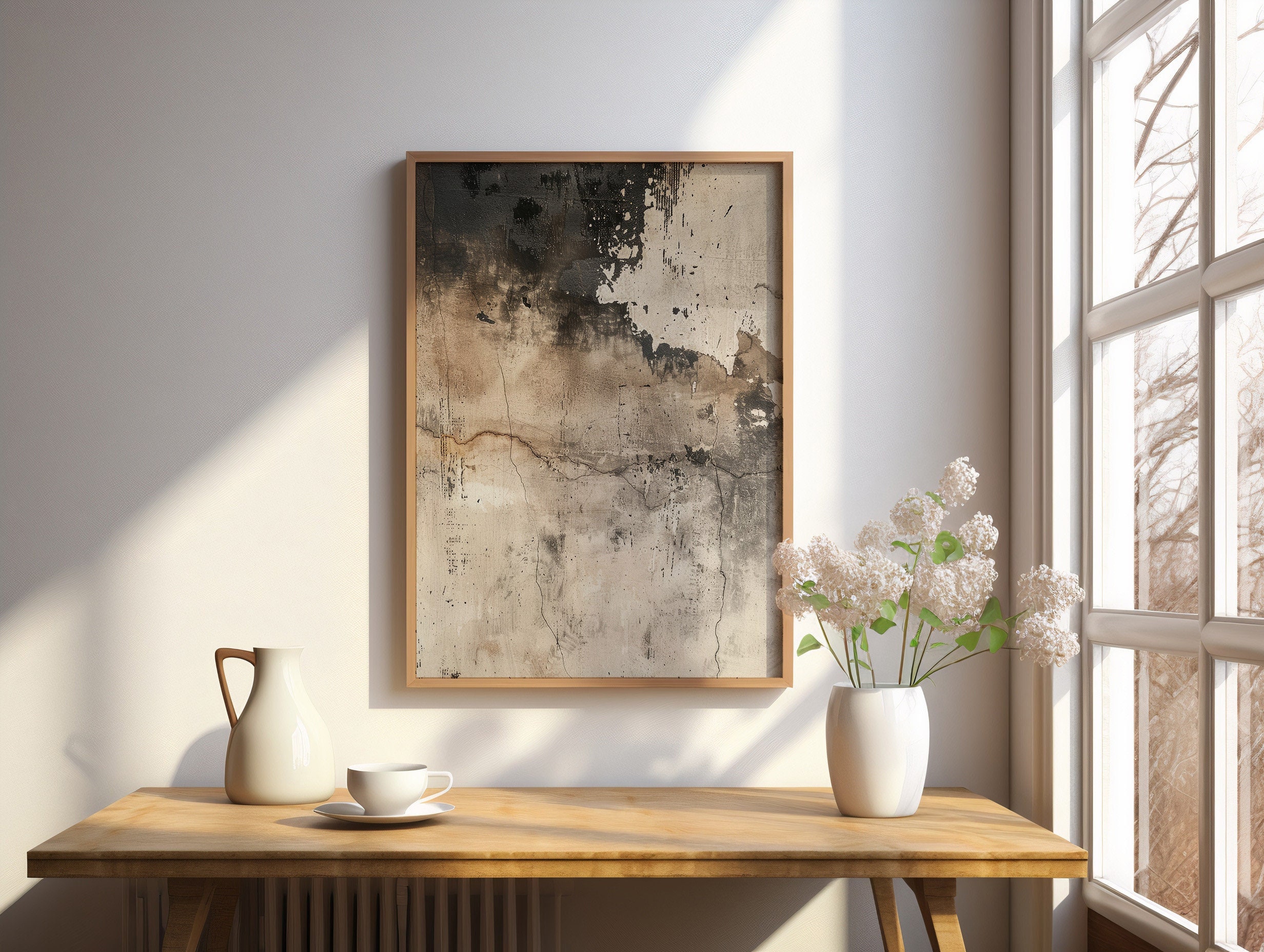 Wabi Sabi Abstract Print, Beige Print Wall Art, Minimalist Painting ...
