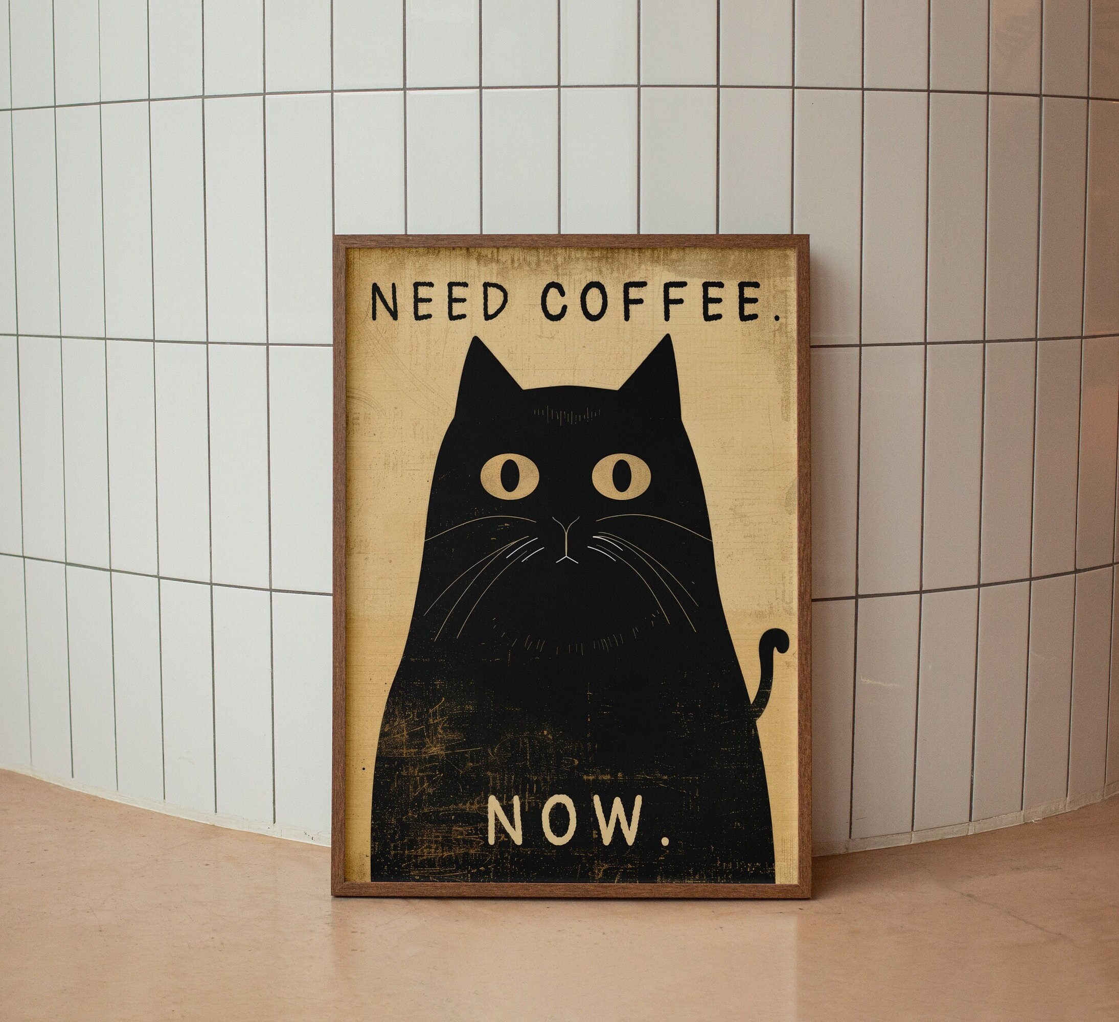 Black Cat Wall Art, Funky Cat Poster, Funny Art, Funny Kitchen Print ...