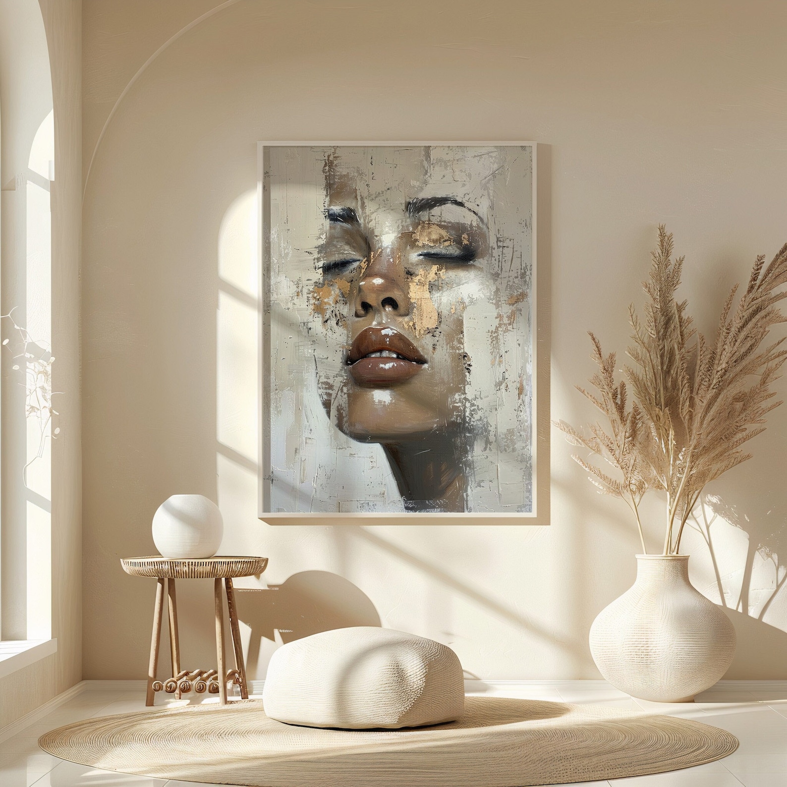 Oil Abstract Face Painting, Woman Face Artwork, Abstract Lady Painting ...