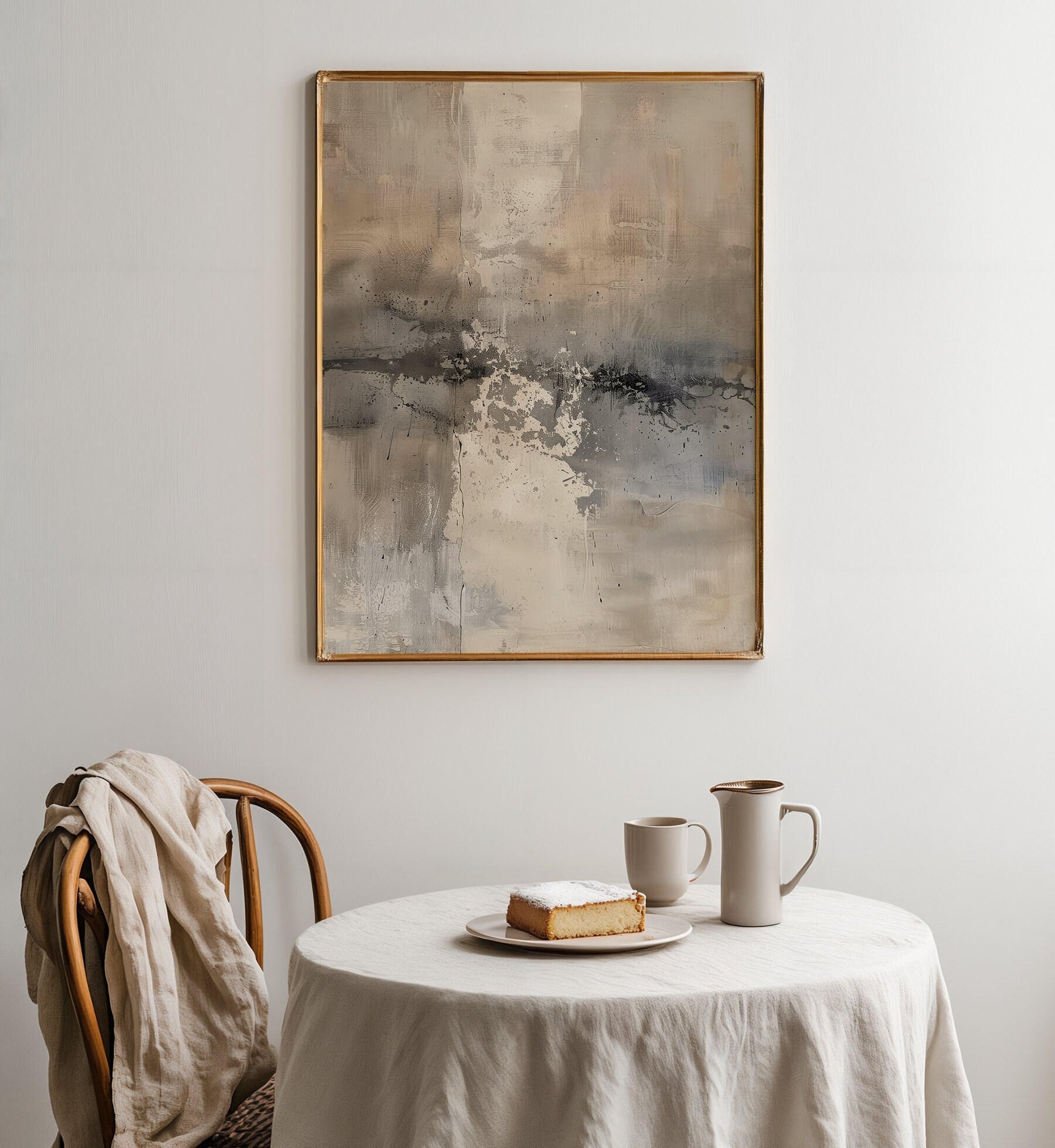 Neutral Abstract Wabi Sabi Wall Art. Modern Minimalist Japandi ...