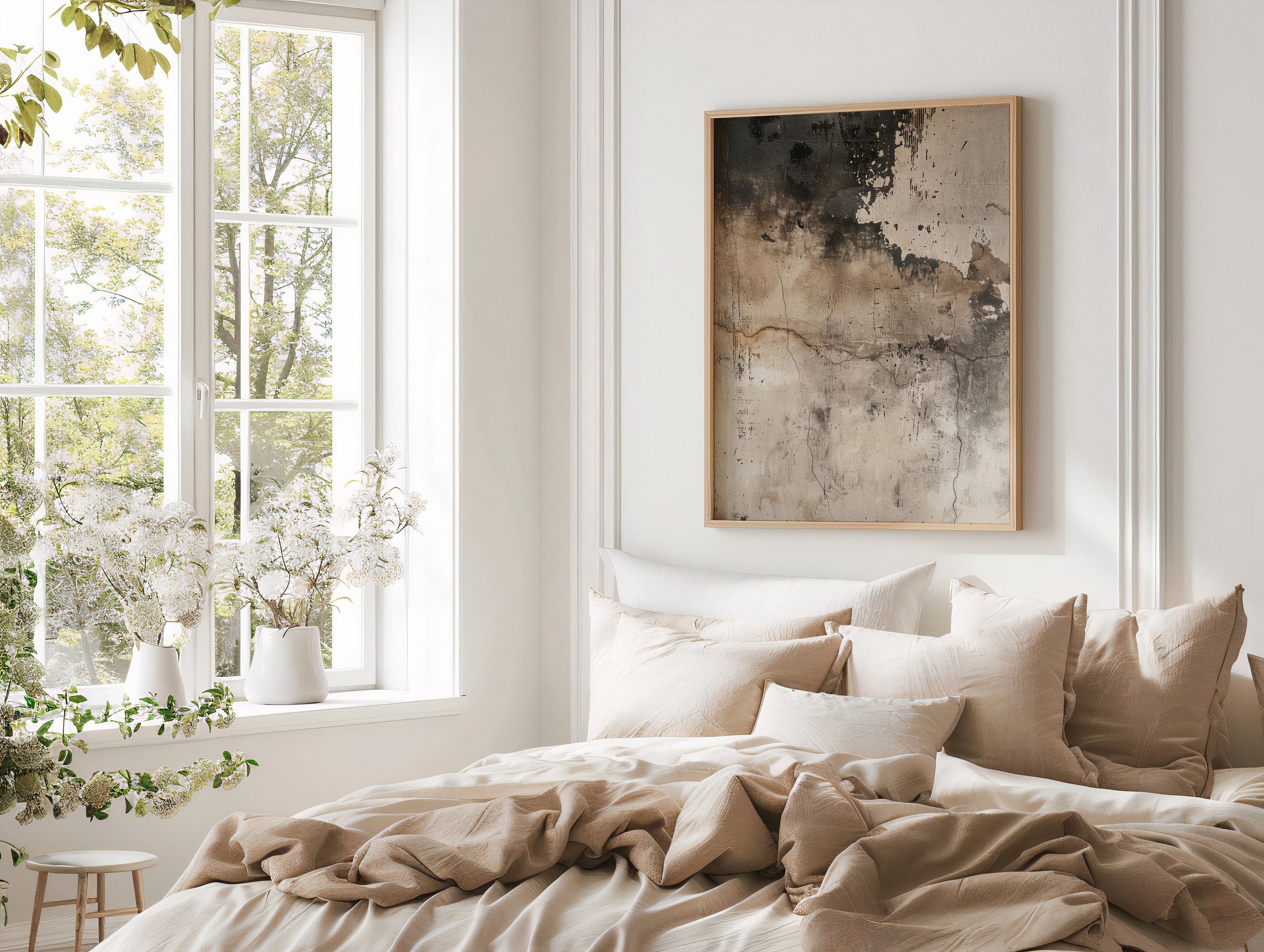 Wabi Sabi Abstract Print, Beige Print Wall Art, Minimalist Painting ...